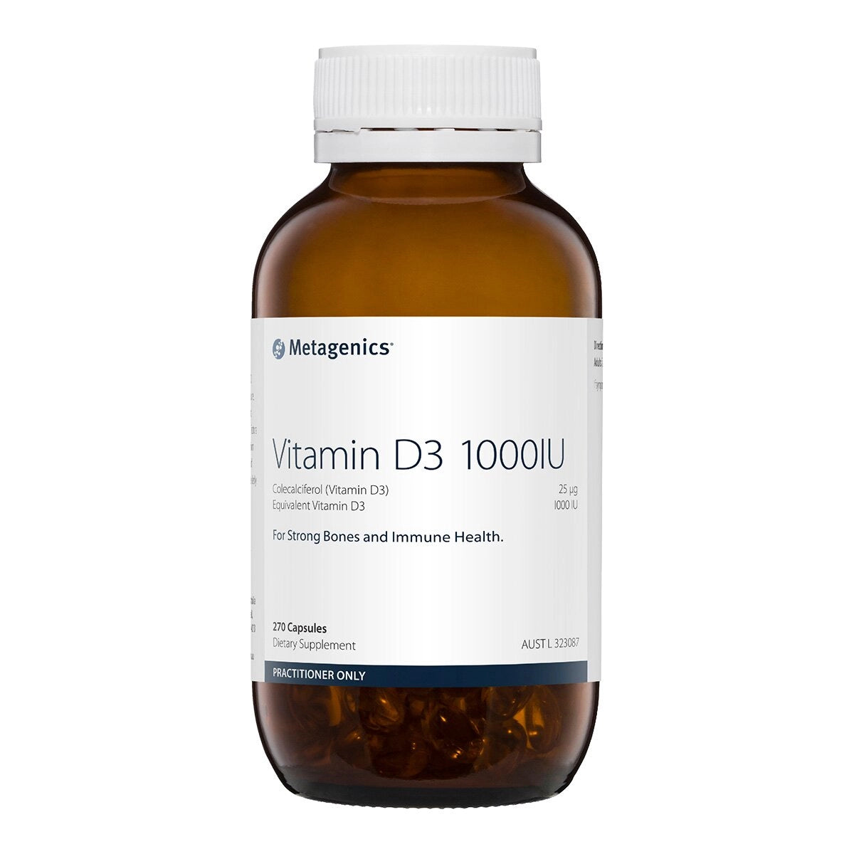 Metagenics Vitamin D3 1000IU 270 capsules – The Compounding Pharmacy of Australia